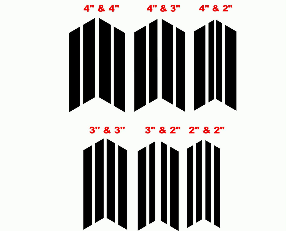 Fender Hash Marks Decal | Customizable with Knifeless Tape | 2" 3" and ...